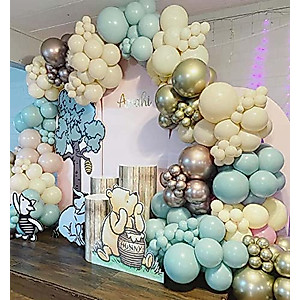 Ivory Balloon Garland - Double Stuffed Cream Beige Balloons Different Sizes 18/12/5 in Pastel Nude White Sand Balloon Arch Kit for Baby Shower Bridal Wedding Birthday Party Decoration