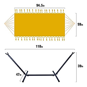 Zupapa Hammock with Stand 2 Person Heavy Duty, Portable Hammock with Stand for Camping and Outdoor, Adjustable Steel Hammock Stand and Double Hammock with Carrying Bag, 550 LBS Capacity.