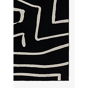 Momeni Noho Polyester Area Rug, Black, 2' X 3' Sized Rug for Entry Way, Bathroom, and Kitchen