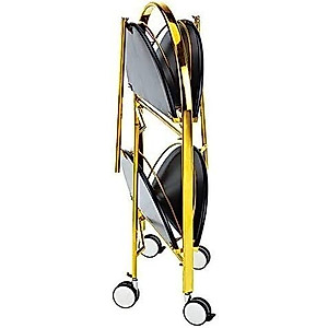 Bar Serving Cart for Hotels Creative Restaurant, Serving Trolley Tea Cart Beautiful Chrome Plated Metal Frame Safety Glass Shelves Glass Wine Cart Shelf Tool Cart Rolling Storage Dining Cart ( Color :