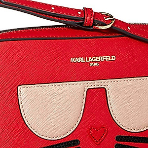 Karl Lagerfeld Paris womens Maybelle Camera Crossbody Cross Body, Crimson, One Size US