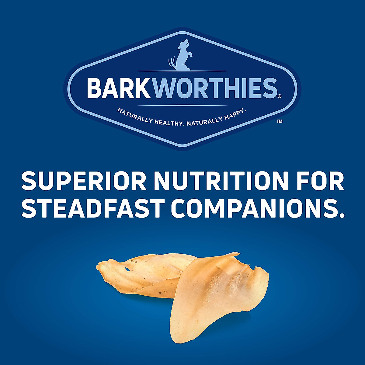 Barkworthies All Natural Whole Cow Ears for Dogs (12 Pack) - Healthy Dog Chews - Free Range Grass Fed 100% Beef - Single Ingredient Premium Dog Treat - Promotes Dental Health