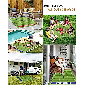 America Football Backdrop Outdoor Rug for Patio/Deck/Porch, Non-Slip Large Area Rug 5 x 8 Ft, Rugby Sports Stadium Field Indoor Outdoor Rugs Washable Area Rugs, Reversible Camping Rug Carpet Runner
