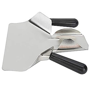 French Fry Scoop, Stainless Steel Food Chips Scoop, Heavy Duty Popcorn Scoop with Handle, Desserts Scooper(Double handle)