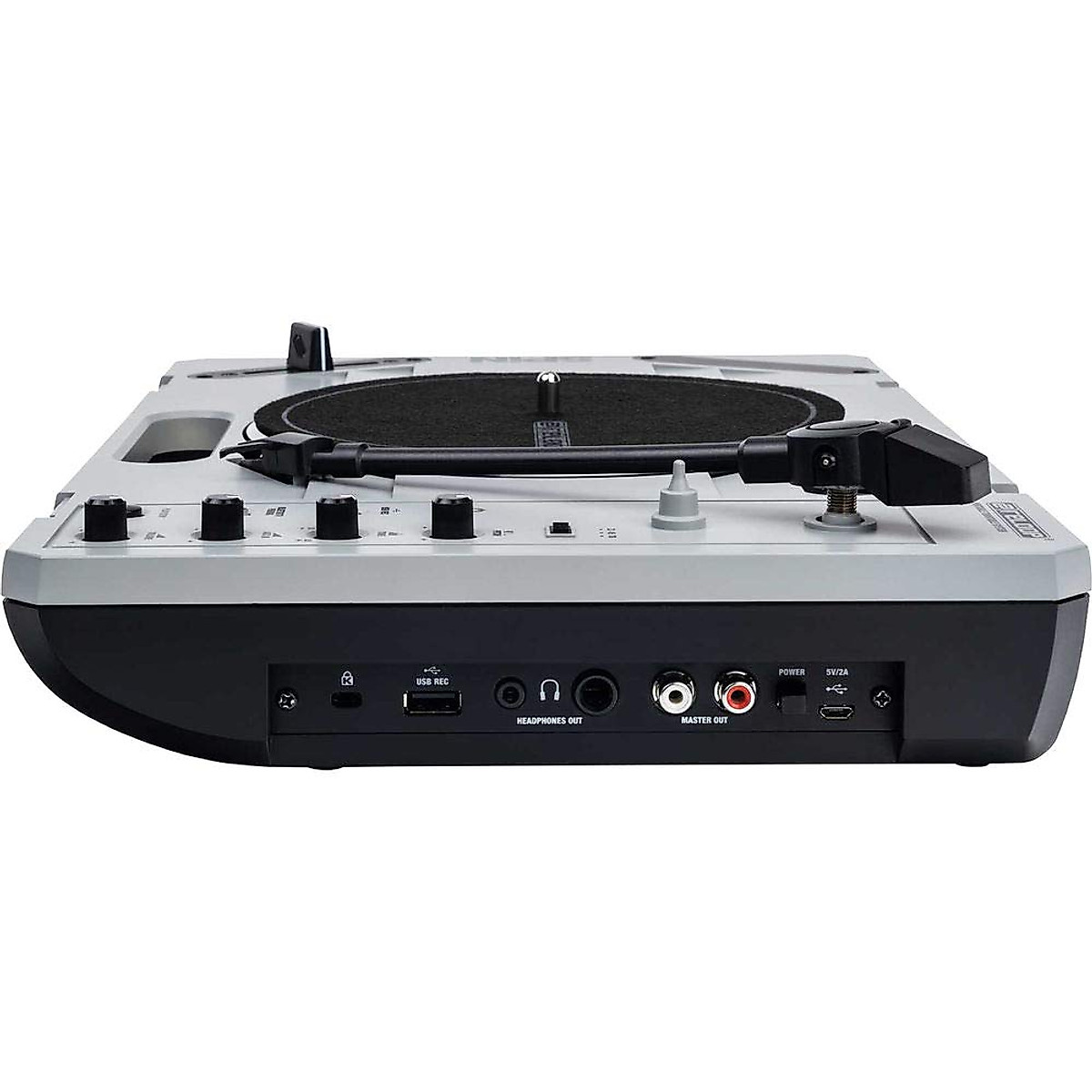 Reloop Spin Portable Turntable System with Scratch Vinyl with Polsen HPC-A30 Studio Headphones & Male Audio Cable (6') Bundle