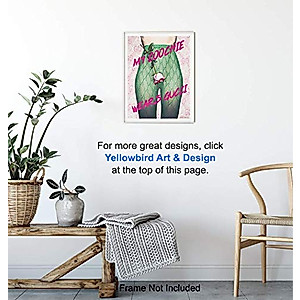 Glam High Fashion Design Wall Decor - Luxury Couture Art - Chic Modern Contemporary Home Decorations for Bedroom, Bathroom, Bath - Funny Gift for Women, BFF, Best Friend, Designer Fashionistas