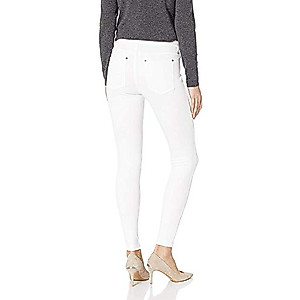 HUE womens Solid Color Original Jeanz Denim Legging Hosiery, White, Large US