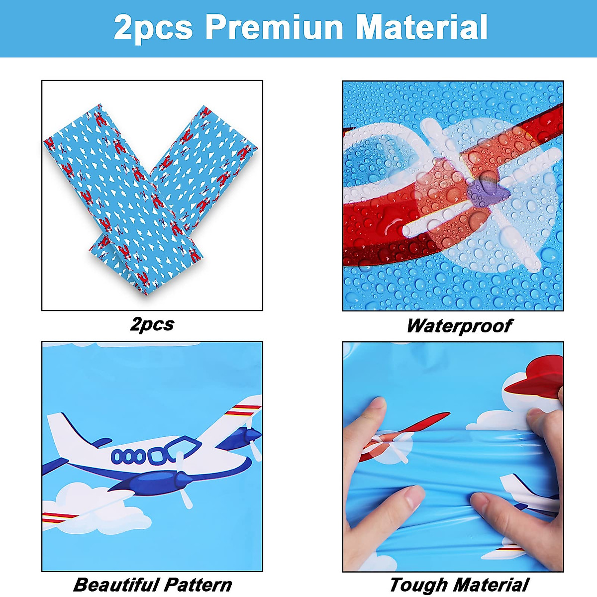 98 pieces Airplane Birthday Party Decorations Supplies Airplane Party Plates and Napkins Plane Theme Paper Tableware Set Tablecloth Baby Shower for 24 Guests 1st Birthday Helicopter Favors for Kids