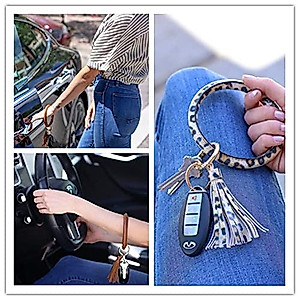 Bling Buy Rhinestone Wearable Keyring Bangle Sparkle Bracelet keychain Wristlet Key Chain for Women, Silver, 3 Inch