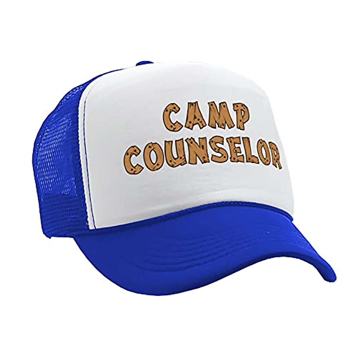 Camp Counselor - Nature Wilderness Guide Tourist - Vintage Retro Style Trucker Cap Hat (Royal)