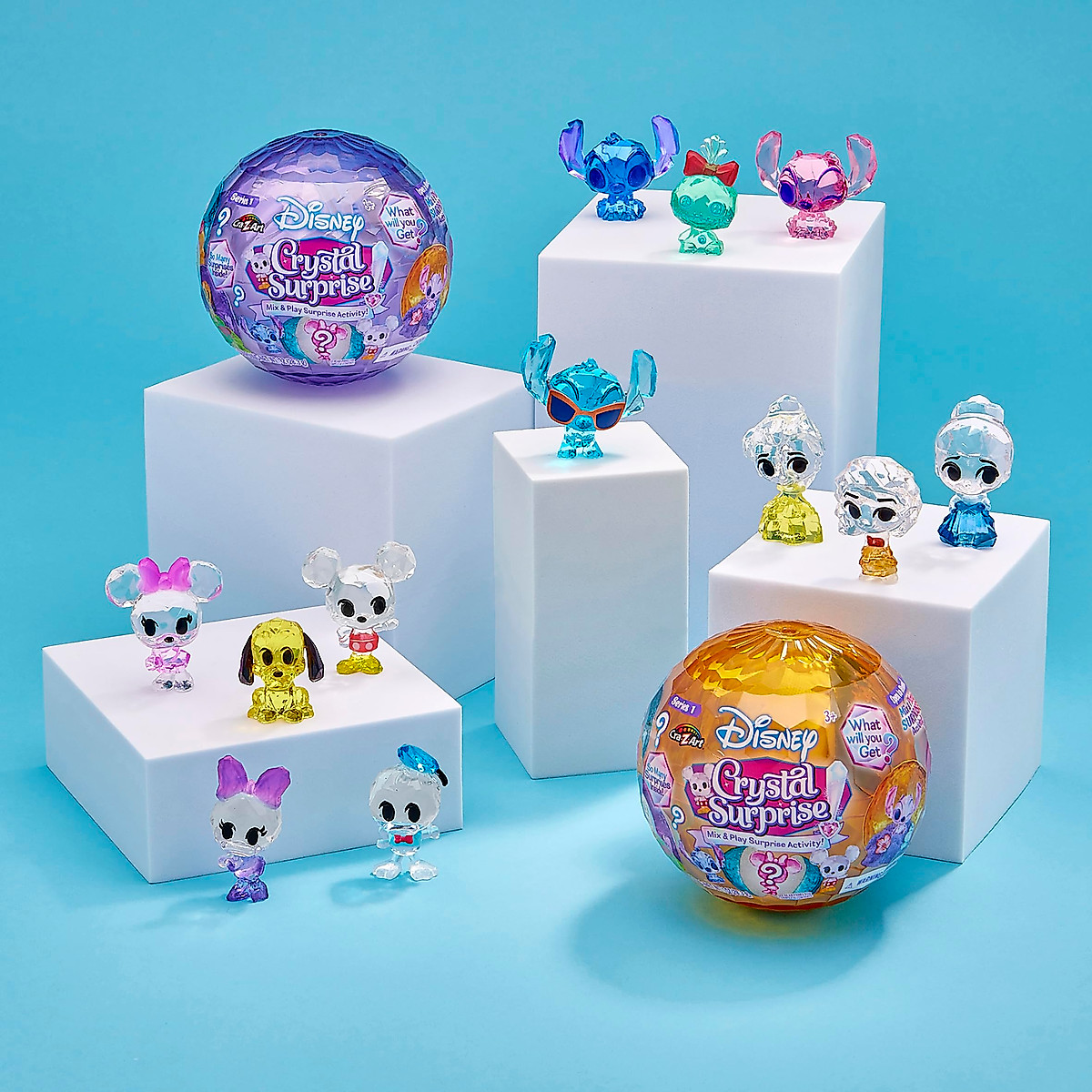 Cra-Z-Art Disney Crystal Surprise Series 1, Mini Collectible Crystal Figures with Activity Compound, Collectible Blind Bag Inspired Figures, Kids Toys for Ages 3 and Up