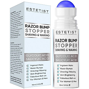 Razor Bump Stopper After Shave Solution for Ingrown Hair and Face Moisturizer 2,5% Organic Retinol Cream for Day & Night with Hyaluronic Acid