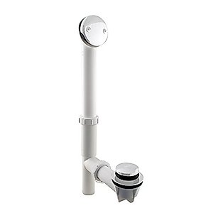 Westbrass 593244-50 White 1-1/2" Tubular Tip Toe Bath Waste Drain Kit, Powder Coat White