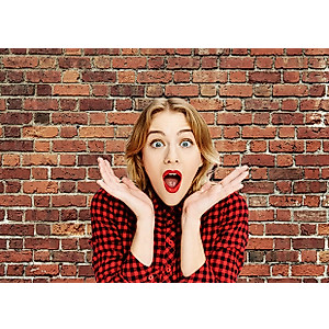 AIIKES 8x6FT Red Brick Wall Photography Backdrop Thin Vinyl Photo Backdrops Background Baby Birthday Party Wedding Graduation Home Decoration Photo Booth Studio Prop Banner 11-506