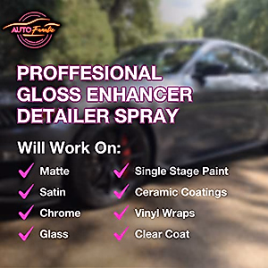 AUTO FANATIC 007 Car Gloss Enhancer Ceramic - Water Beading Hydrophobic Spray Infused with SiO2 For Maximum Gloss & Shine - Quick Detailer Spray For Ceramic Car Coating & Professional Car Detailing That Repels Dirt & Road Grime (16 oz Spray)