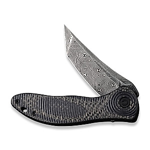 CIVIVI Pocket Folding Knife For EDC, 3.24" Damascus Tanto Blade, Jim O’Young Synergy 3 Liner Lock Knife C20075B-DS1