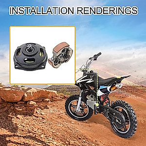 GOOFIT Small 25H 6 Tooth Drum Gear Box Drum Clutch Pad kit with Groove for 2 Stroke 47cc 49cc Engine Mini Dirt Kids Pocket Bike Dirt Bike ATV