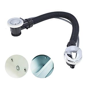 Aqur2020 Bathtub Overflow Drainer, Concealed Flexible Easy to Install Sink Replacement Parts for Kitchen Bathroom