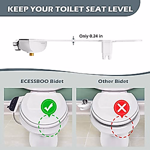 VicnKioH Bidet Attachment for Toilet Self Cleaning, Non-Electric Dual Nozzle Bidet Toilet Attachment with Feminine Wash, Fresh Water Jet Spray for Toilet Seat Attachment, Easy Installation