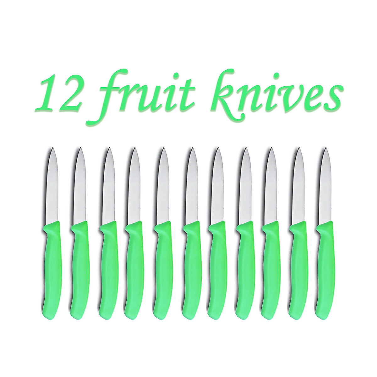 KitchenGear 12 Pcs Fruit Paring Knives - Knife Set of 12 - Small Kitchen Fruit Slicing Peeling Vegetable Tomato Knife 3.2" Inch Utility Small Straight Edge Spear Point - Best Gift Set