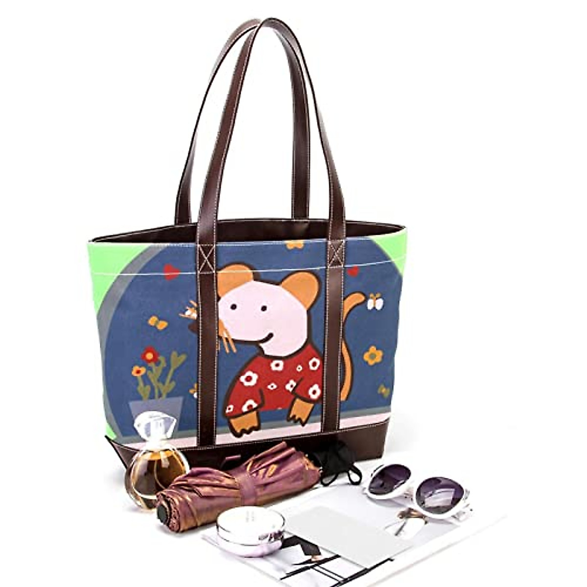 TBOUOBT Handbags for Women Fashion Tote Bags Shoulder Bag Satchel Bags, mouse cartoon animal