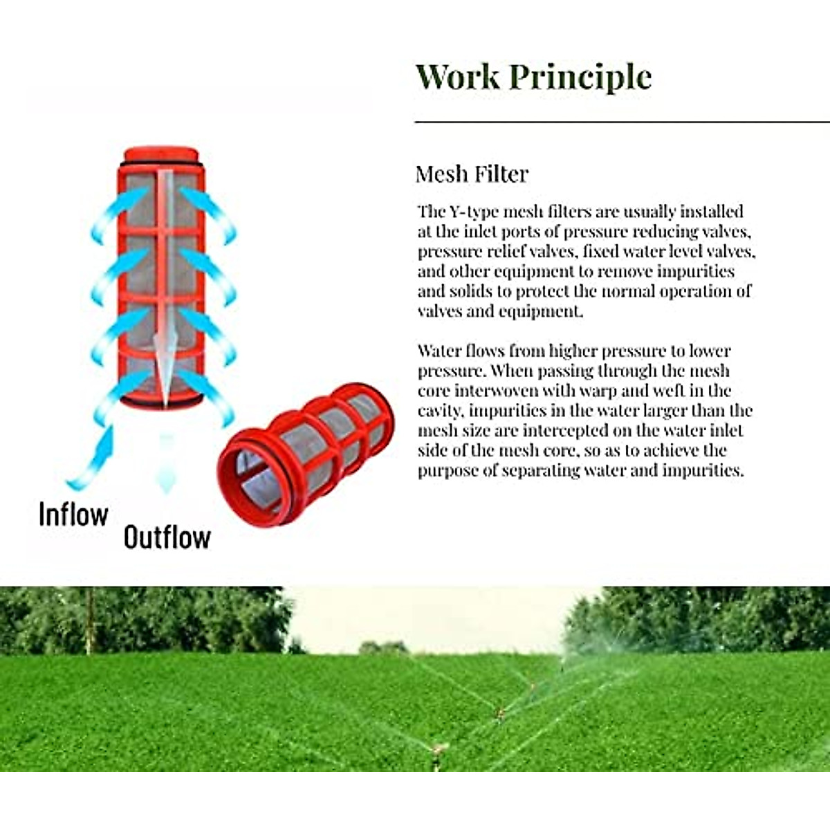 GOTOTOP 3/4" Inch Screen Irrigation Filter,Stainless Steel Water Filter Strainer 120 PSI, Mesh Conditioning Strainer,Drip Irrigation Tank Pool Pump for Garden Greenhouse Agricultural Drip