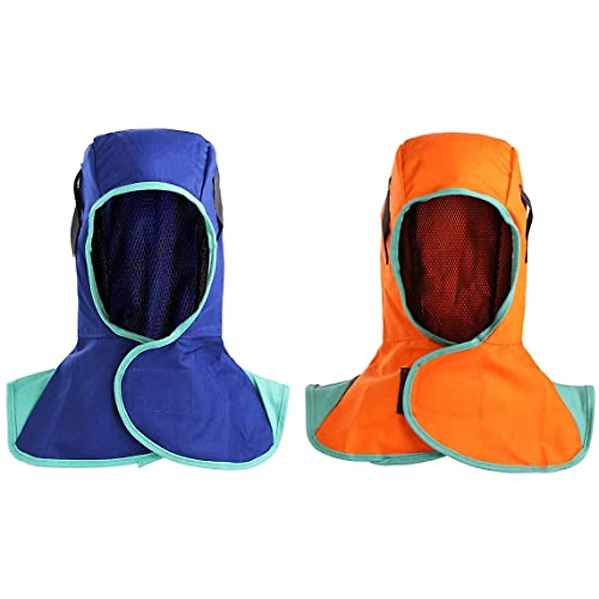 Kevlar Welding Neck Protection, Cut/Scratch/Heat Resistant Neck Protector Shoulder/Drape Match All Kinds Of Welding helmets/Hood/Mask(1PC blue & 1PC orange)