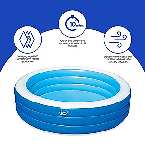 Blue Wave NT6122 7.5ft x 22in Deep Round Family w/Cover Inflatable Pool