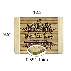 Engraved Cutting Board,New Home Owner Gifts, Housewarming Gifts - Bless This Home, With Love & Laughter