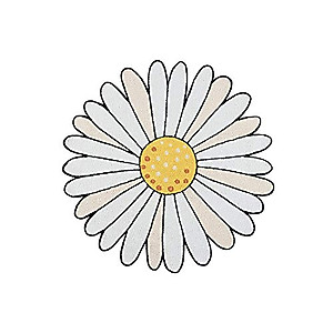 Novogratz by Momeni Rugs Cucina Daisy Round Kitchen Mat 4' x 4', Ivory