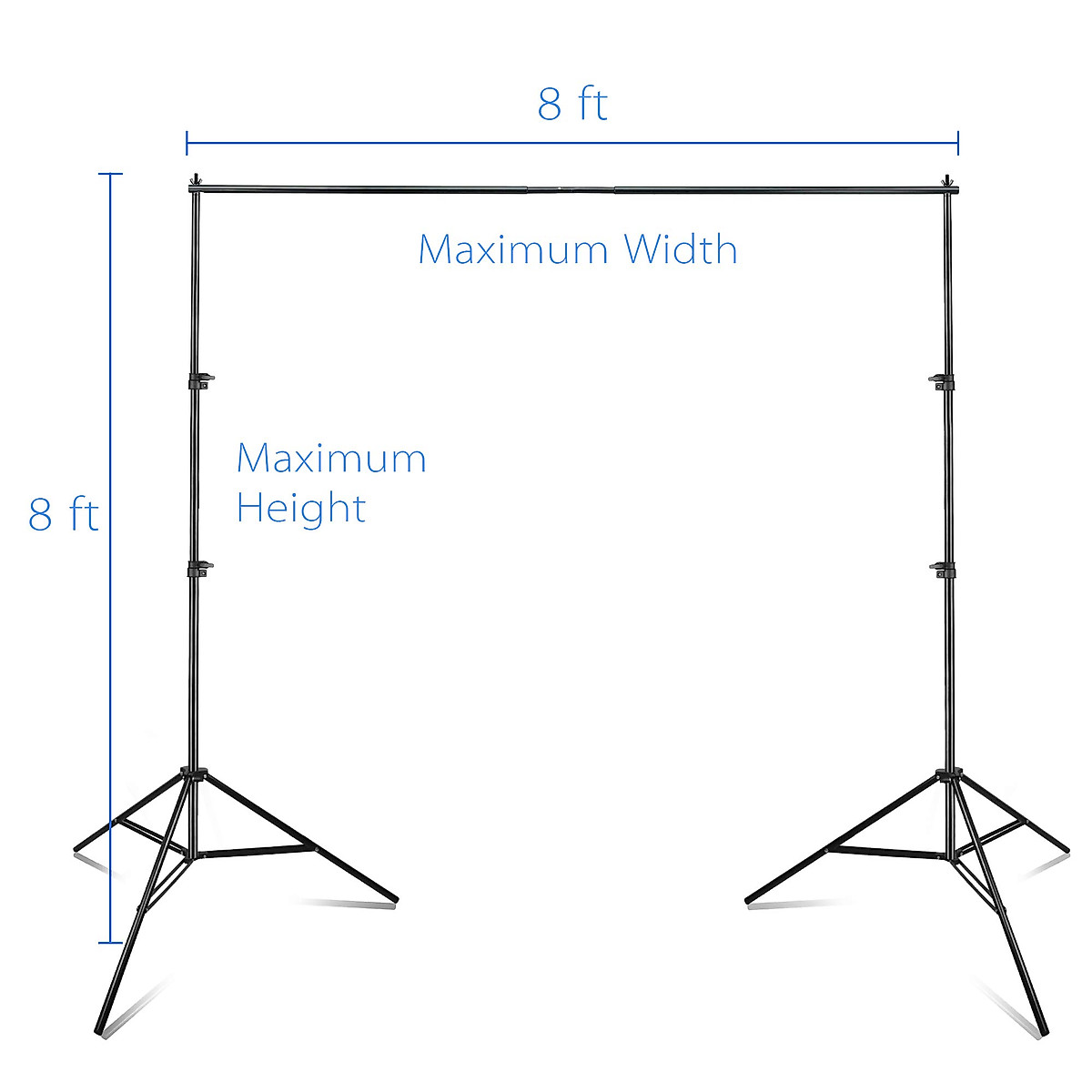 EMART Photography Backdrop Stand, 8 x 8 ft Adjustable Photo Background Holder, Back Drop Banner Stand Support System Kit for Photoshoot Video Studio, Birthday Party