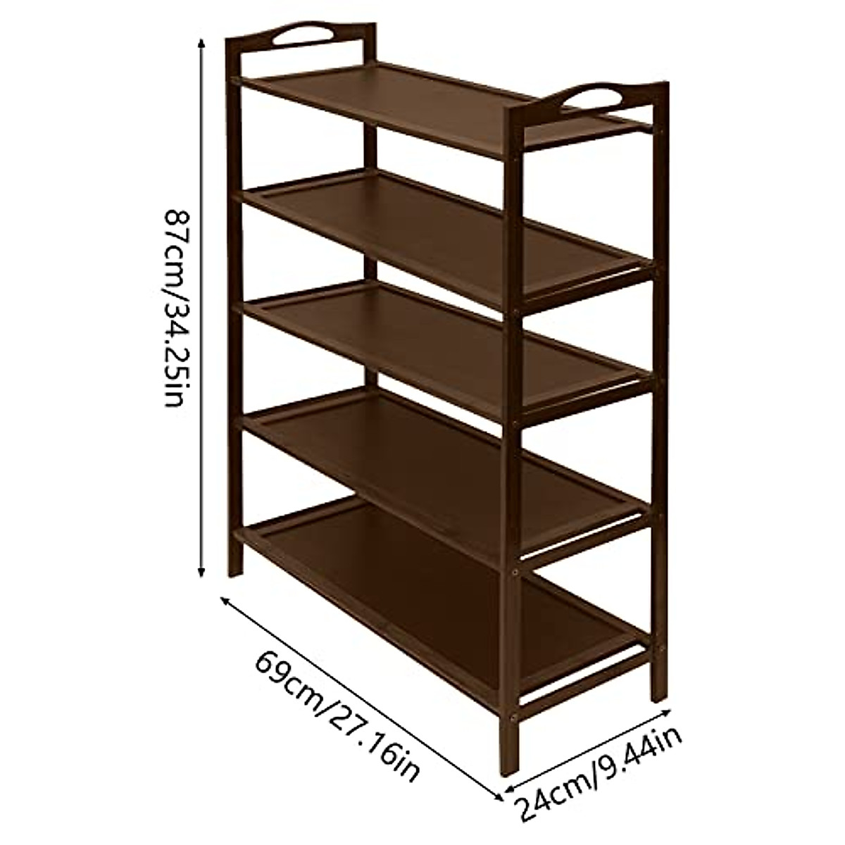 DNYSYSJ Bamboo Shoe Rack Organizer 5-Tier Shoe Shelf Storage Freestanding Shoes Shelf Stand for Entryway Hallway Closet (Brown)