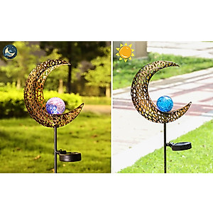 SHICHAO Solar Outdoor Waterproof Lights, Crescent-Shaped Appearance, Suitable for Garden Decoration, can Also be Given to Friends as a Landscape Decoration for Christmas Parties.