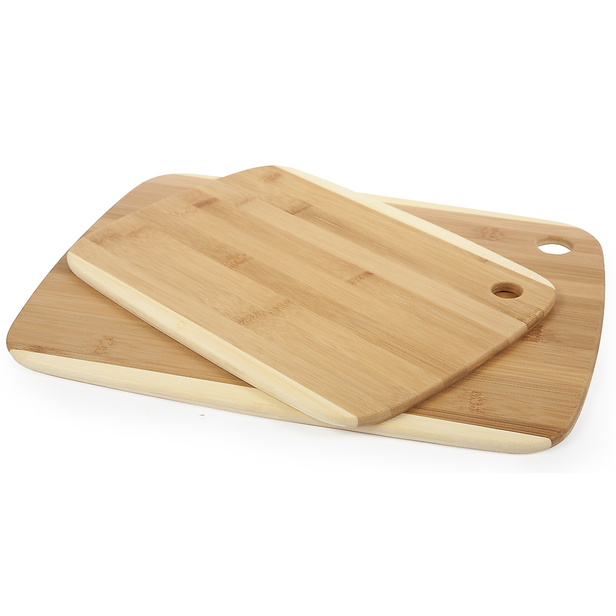 Core Bamboo Classic 2-Tone Cutting Board Combo Pack, Medium/Large