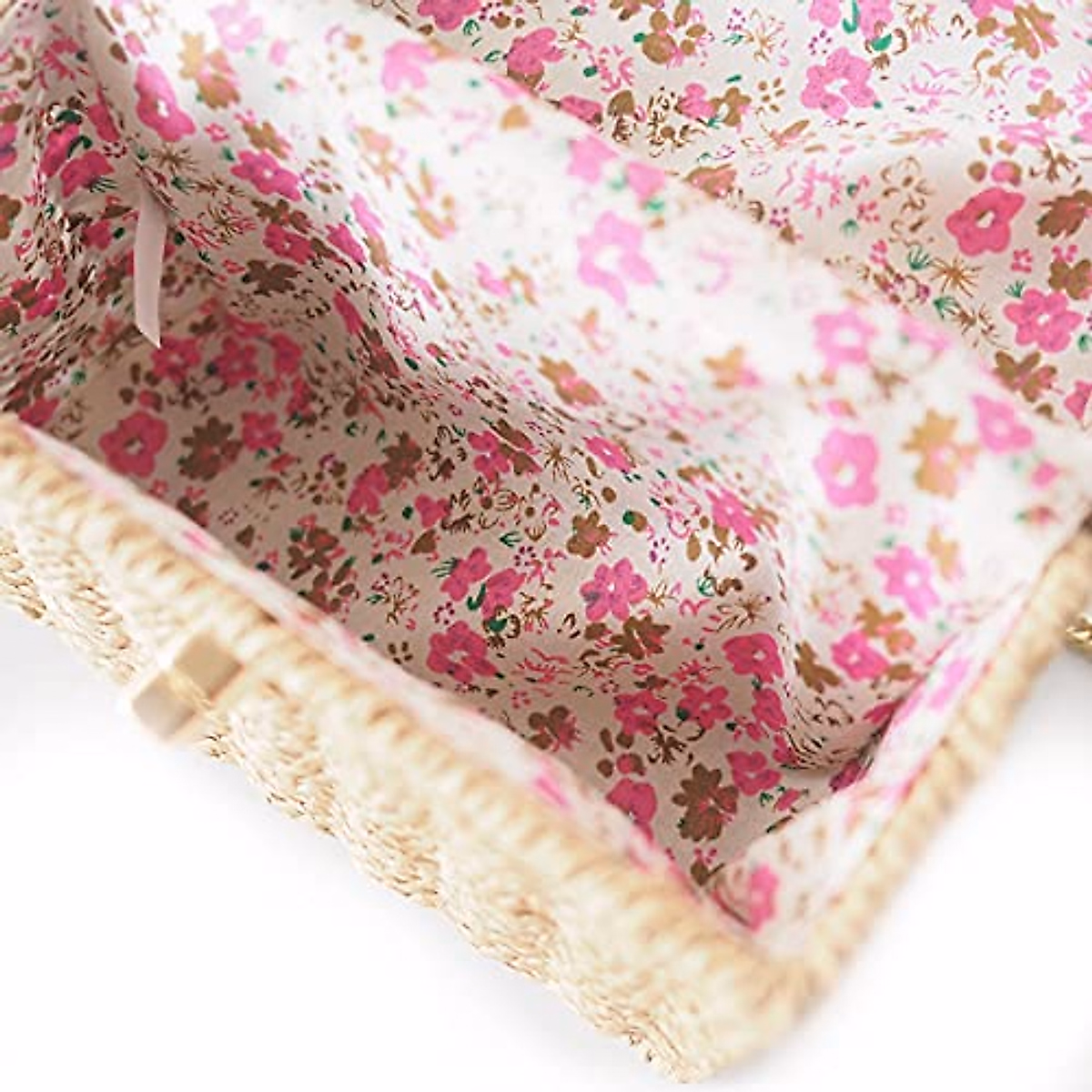 LCC ACBLI FEELOMA JIYALI Handwoven Rattan Vintage Purse Natural Chic Casual Handbag Beach Sea Tote Basket Straw Vacation Bag, Off-White