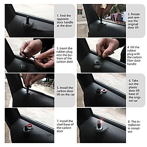 Yumfugu 4 PCS Car Modified Door Lock Knobs, Carbon Fiber Metal Automotive Door Lock Pin Covers Replacements, Universal Vehicle Bolt Pin Cover Stick Accessories Set for Trucks SUVs Cars (Black)