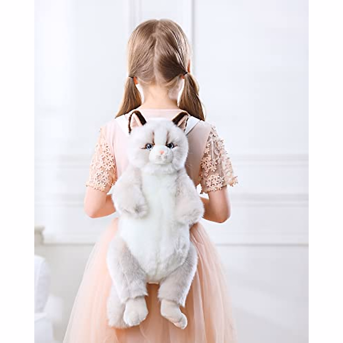 CU-MATE Cute Plush Animal Cat Backpack Multiple Fashion Shoulder Bags Crossbody Gifts With Adjustable Straps for Women Girl Boy Kid (Muppet Cat Backpack2)