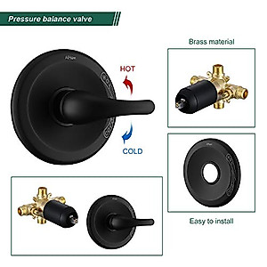 AIHOM Shower System Shower Faucet Set, Dual Shower Heads, 2 in 1 Shower Faucets Set with 5 Function Hand Shower and Tub Faucet Shower Combo Set, Brushed Nickel/Matte Black