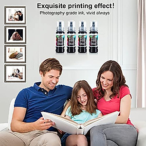 Spaceink T502 T522 Ink Refill Black for Ecotank ET-2720 ET-2760 ET-2800 ET-15000 ET-3760 ET-2750 ET-4800 ET-4760 ST-2000 ET4850 ET-2850 Priter(Black*4 Pack)