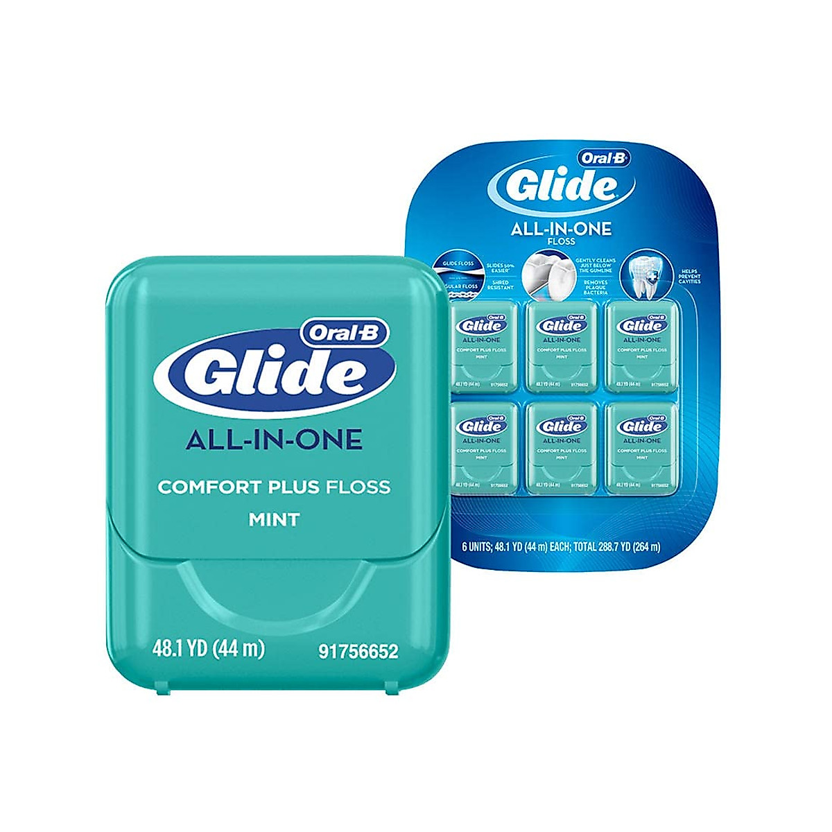 Oral-B Glide Pro-Health Comfort Plus Dental Floss, Mint, 6 Count