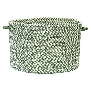 Colonial Mills Outdoor Houndstooth Tweed Utility Basket, 18 by 12-Inch, Leaf Green