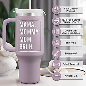 Pandzee Gifts For Mom - Birthday Christmas Gift for Mom Mama Wife Her Grandma Sister - Mothers Day Gift From Daughter Son Husband - 40oz Tumbler With Handle & Straw Lid - Travel Mug Holder Friendly