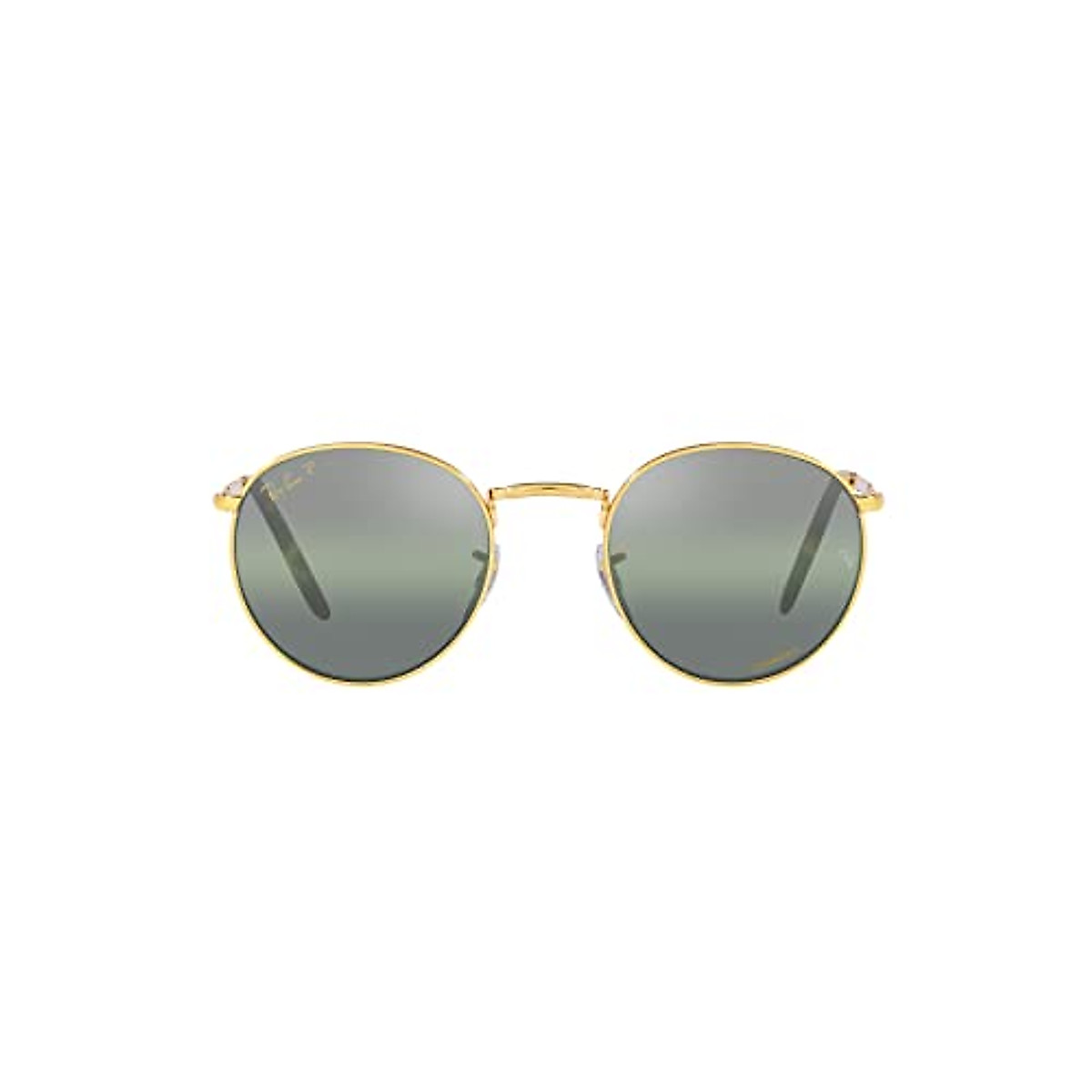 Ray-Ban RB3637 New Round Sunglasses, Legend Gold/Polarized Clear Gradient Dark Green, 53 mm