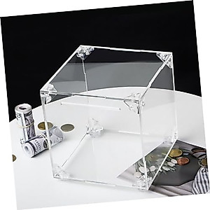 JOEBO Acrylic Piggy Bank Tabletop Coin Container Tabletop Saving Bank Money Supply Cash Saving jar Transparent Bank Daily use Saving Pot Compact Bank Cylinder Household Products 15c