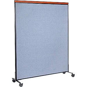 Global Industrial 60-1/4"W x 100-1/2"H Deluxe Mobile Office Partition Panel, Blue