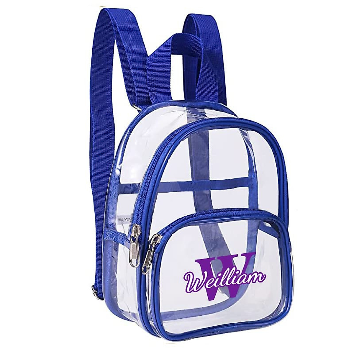 Smentey Personalized Clear Backpack|Custom Name Backpacks See Through Backpack Clear Backpack Optional Backpack Color Personalized Backpack Gifts For Her/Him (9 * 7.5 * 2.8inch,style 7-Mini Backpack)
