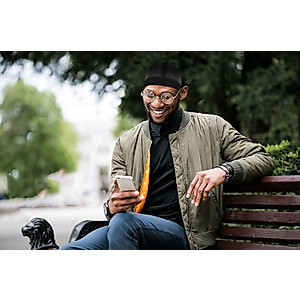 2PCS Silky Stocking Wave Cap for Men, Good Compression Over Durag (Black)