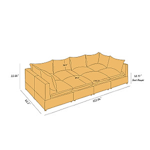 VANOMi Modular Sectional Sofa, 8 Seater Sleeper Sectional Sofa Modular Sectional Couch for Living Room