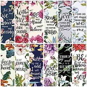36 Pieces Magnetic Bible Verse Bookmarks Inspirational Scripture Book Markers Encouraging Flower Page Clips Presents for Women Kids Students Teachers School Home Office Supplies