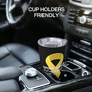 LXWGH Spina Bifida Awareness Tumbler 20oz Stainless Steel Tumbler With Straw & Lid Insulated Water Cups Coffee Mug For Outdoor Travel Festivals Gift